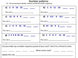 Number patterns and sequences | Teaching Resources