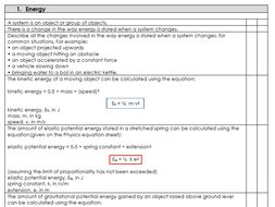 AQA Physics GCSE 9-1 Specification Checklists | Teaching Resources