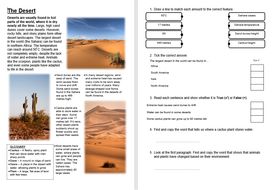 The Desert - KS2 Primary Reading Comprehension National Test Style ...