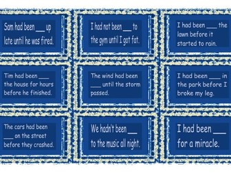 Past Perfect Continuous Tense 6 English Legal Text Game Bundle ...