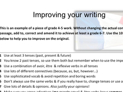 Improving your writing French GCSE | Teaching Resources