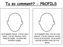 KS2/3 French Descriptions - Hair and Eyes | Teaching Resources