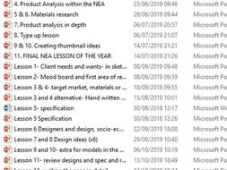 All lessons for GCSE DT NEA | Teaching Resources