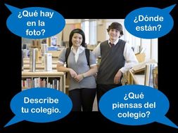 Spanish GCSE Foundation school photo card practice | Teaching Resources