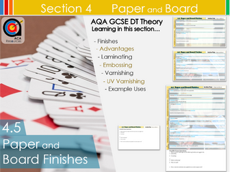 AQA GCSE DT -4- Paper and Board | Teaching Resources