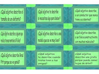 Adjectives Spanish 4 Worksheet-2 Game-1 Exam Bundle | Teaching Resources