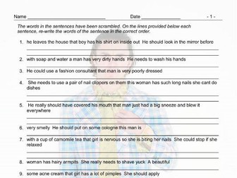 Personal Hygiene-Grooming 20 Worksheet-Exam Bundle | Teaching Resources