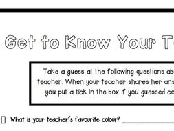Get To Know Your Teacher Quiz | Teaching Resources